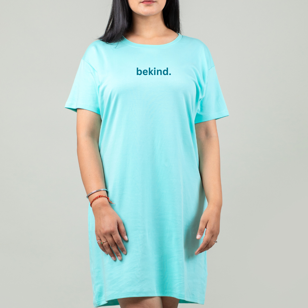 BeKind T-dress sky blue – Be Kind